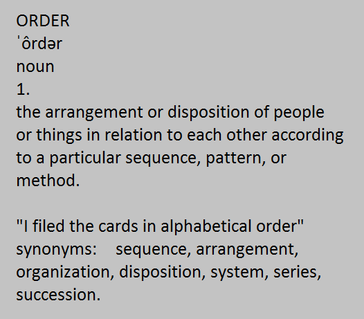 order definition | Life in the Realm of Fantasy